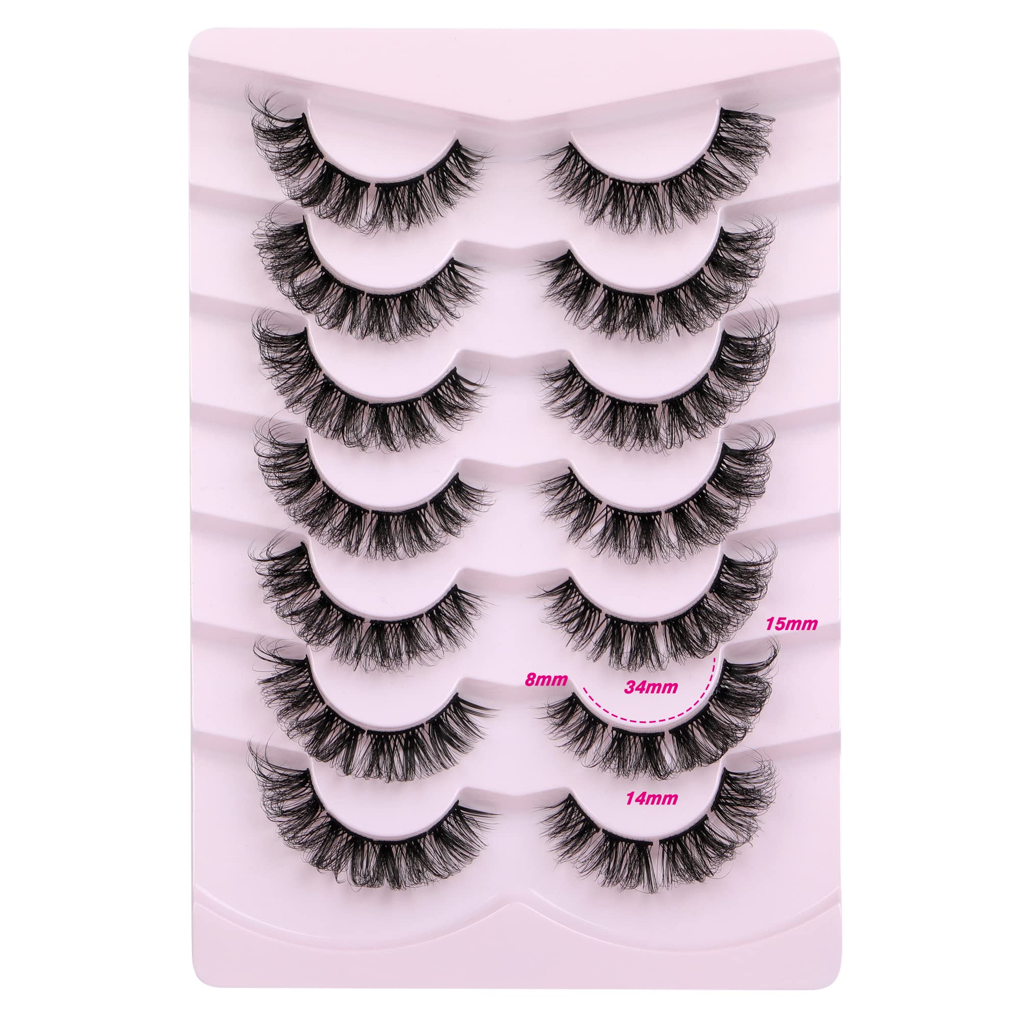 Natural Cluster Lashes Extensions Wispy Natural Look False Eyelashes Individual Lashes 3D Strips Eyelash Extensions DIY Lashes 7 Pairs Multipack