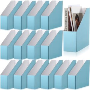 15 pack cardboard file holder organizers blue magazine file holder cardboard document rack magazine file srorage magazine storage contains for home office school desktop supplies