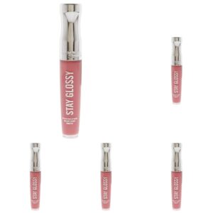 rimmel stay glossy lipgloss, claridge's ruby, 0.18 fl oz (pack of 5)