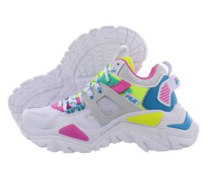 fila cage mid mixed media womens shoes size 8, color: white/multi