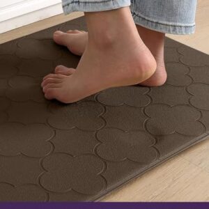 DEXI Kitchen Rugs Anti Fatigue Mats for Floor Cushioned Runner Rug Non Skid Comfort Foam Standing Mat for Office, Sink, 2 Pieces Set 17"x29"+17"x59", Brown