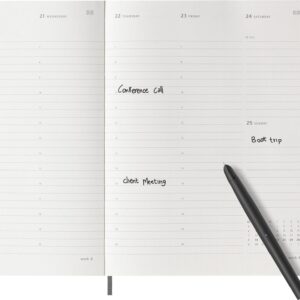 Moleskine 12 Month 2024 PRO Smart Weekly Vertical Planner, Hard Cover, XL (7.5" x 9.5") Black - Compatible with Moleskine Pen+ (Sold Separately)