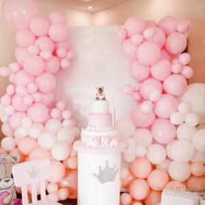 JOYYPOP Light Pink Balloons 100 Pcs Pink Party Latex Balloons 12 Inch Pink Latex Balloons for Baby Shower Birthday Gender Reveal Easter Party Decorations