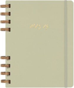 moleskine 2024 spiral academic planner, 12m, extra large, crush kiwi, hard cover (7.5 x 10)