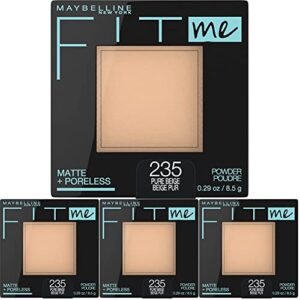 maybelline fit me matte + poreless pressed face powder makeup, pure beige, 1 count (pack of 4)