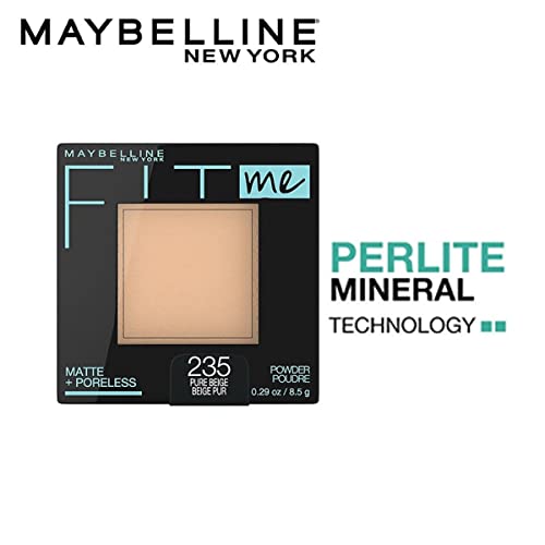 Maybelline Fit Me Matte + Poreless Pressed Face Powder Makeup, Pure Beige, 1 Count (Pack of 4)