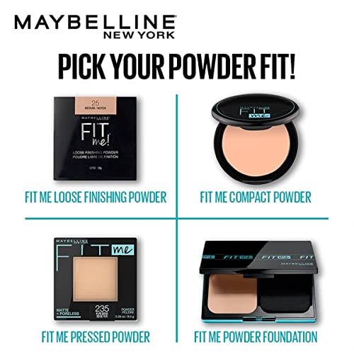 Maybelline Fit Me Matte + Poreless Pressed Face Powder Makeup, Pure Beige, 1 Count (Pack of 4)