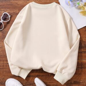 SOLY HUX Girl's Cute Graphic Crew Neck Sweatshirt Long Sleeve Pullover Tops T Shirt Apricot Cat 11-12Y