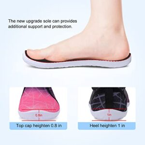 XIHALOOK Summer Water Sports Shoes Beach Swimming Socks for Women Walking Barefoot Pink, 7.5-8.5 Women