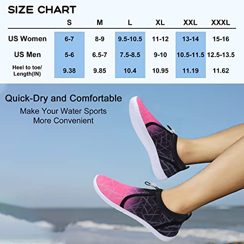 XIHALOOK Summer Water Sports Shoes Beach Swimming Socks for Women Walking Barefoot Pink, 7.5-8.5 Women