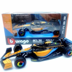 HTLNUZD Bburago 1:43 2022 F1MCL36#3 Daniel Ricciardo 1/43 MCL36#3 Formula One Diecast Alloy Luxury Collectible Toy Car Model