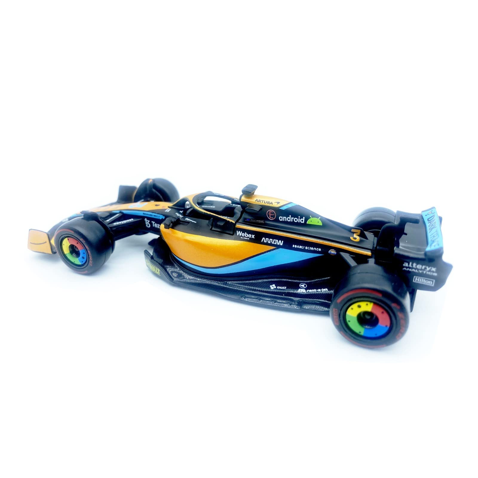 HTLNUZD Bburago 1:43 2022 F1MCL36#3 Daniel Ricciardo 1/43 MCL36#3 Formula One Diecast Alloy Luxury Collectible Toy Car Model