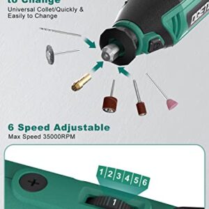 Ogeto Corded Power Rotary Tools with 6 Variable Speeds, 131 Accessories, Powerful Engraver, Polisher, and Sander, 5000-35000RPM Electric Drill Set for Handmade Projects and DIY Creations