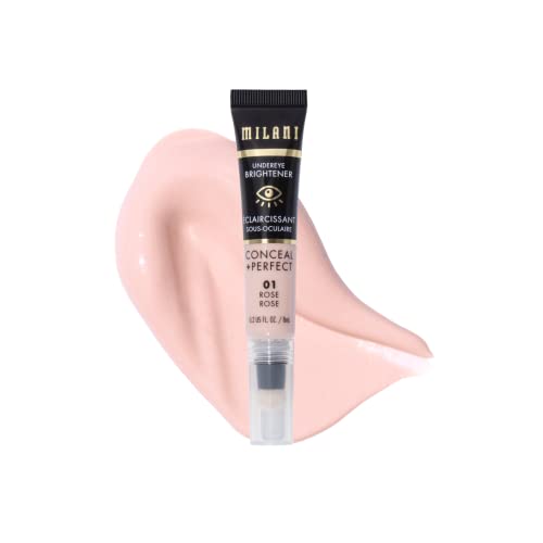 Milani Conceal + Perfect Undereye Brightener for Treating Dark Circles, Face Lift Collection - Rose