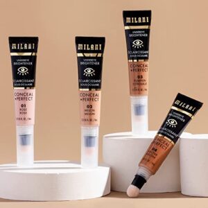 Milani Conceal + Perfect Undereye Brightener for Treating Dark Circles, Face Lift Collection - Rose