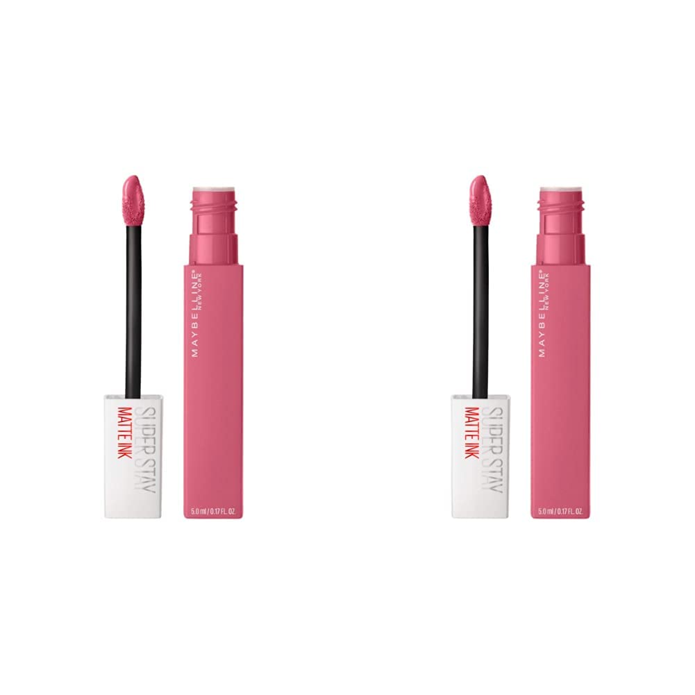 Maybelline New York Super Stay Matte Ink Liquid Lipstick, Long Lasting High Impact Color, Up to 16H Wear, Inspirer, Light Mauve Pink, 0.17 fl.oz (Pack of 2)