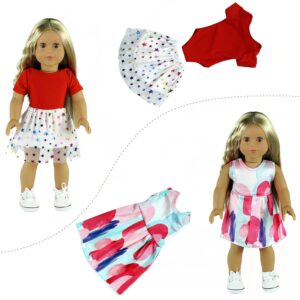 ReeRaa 20 pcs 18 inch Doll Clothes and Accessories for American 18 inch Girl Doll Clothes Gift Including 10 Complete Sets of Clothing