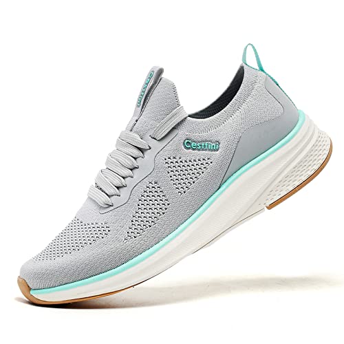 Cestfini Grey Slip on Tennis Shoes Lightweight Womens Walking Shoes Comfort Casual Sneakers for Gym Workout Nurse Running Grey 7