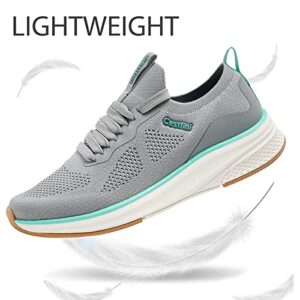 Cestfini Grey Slip on Tennis Shoes Lightweight Womens Walking Shoes Comfort Casual Sneakers for Gym Workout Nurse Running Grey 7