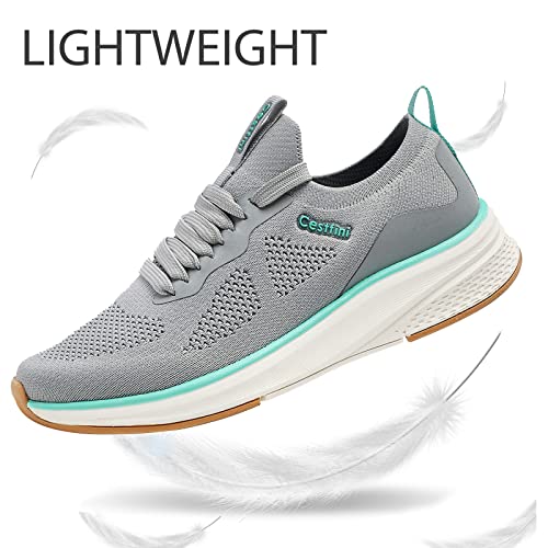 Cestfini Grey Slip on Tennis Shoes Lightweight Womens Walking Shoes Comfort Casual Sneakers for Gym Workout Nurse Running Grey 7