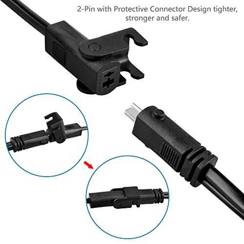 PBJYXSPED 6.6FT 47 Inches 2 Pin Splitter Lead Y Power Cable 2 Motors to 1 Power Supply Compatible with Electric Recliner and Lift Chairs