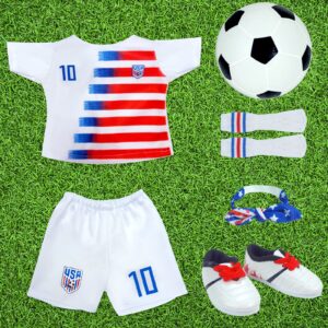 WONDOLL 18-Inch-Doll-Clothes and Accessories - WONDOLL World Cup Team USA 18'' Soccer Uniform Outfits Includes Headband,Shirt,Shorts, Socks,Shoes and Football