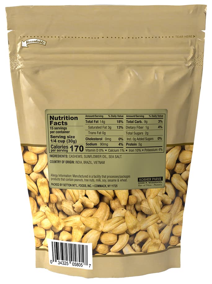 Cashews Roasted Salted 1 Lb. Bag, Kosher