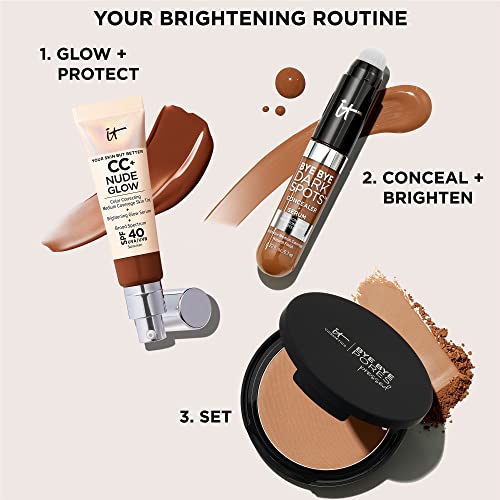 IT Cosmetics Bye Bye Dark Spots Concealer with 2% Niacinamide, Hyaluronic Acid & Caffeine - Medium Coverage, Natural Finish - 22 Light Neutral, 0.22 fl. oz