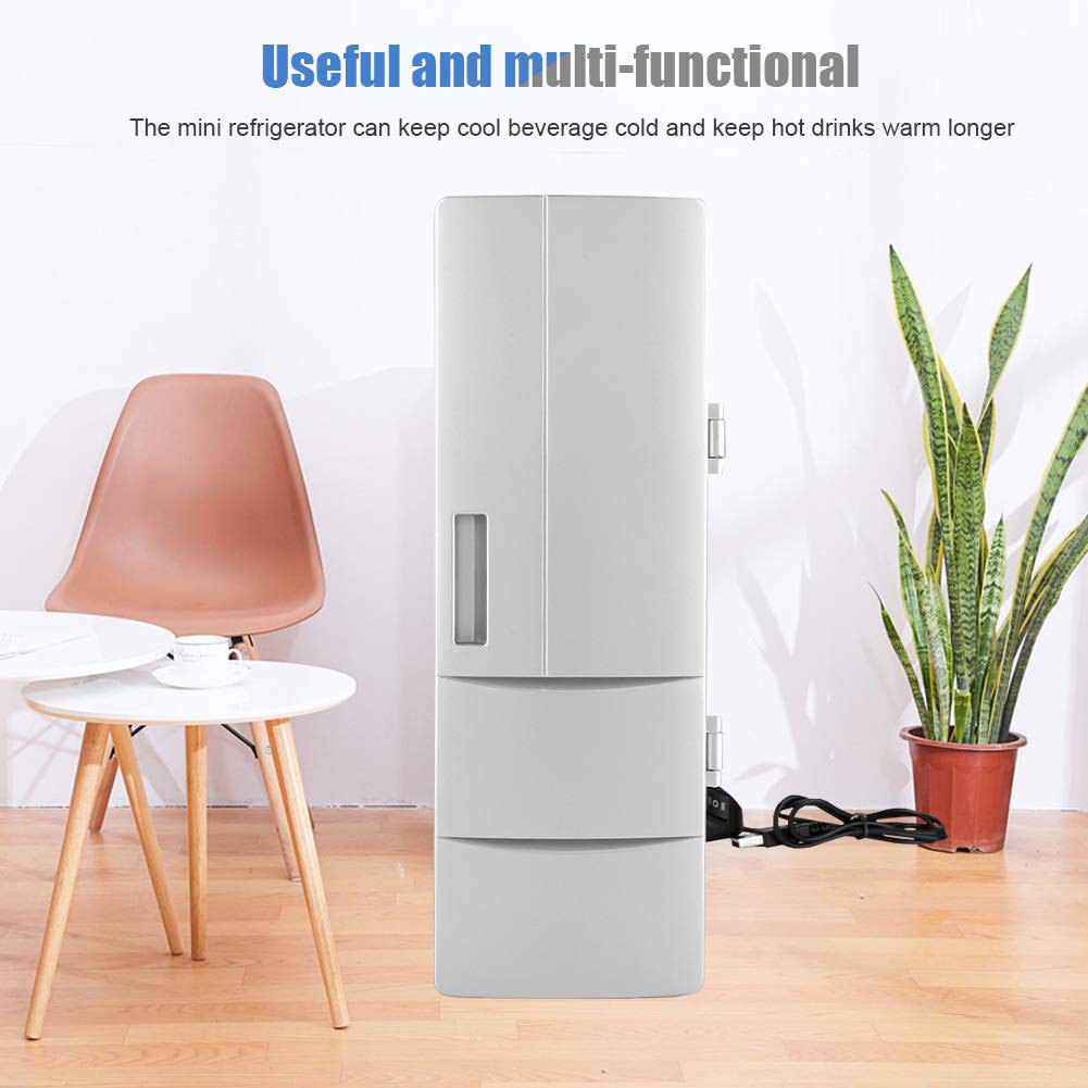 Jeanoko Mini Refrigerator, Refrigerator USB Frideg Freezer Builtin LED Lights Compact Useful for Traveling