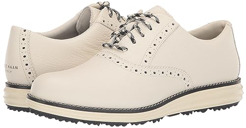 Cole Haan Women's Originalgrand Shortwing Golf Sneaker, Ivory/Black/Ivory, 8.5