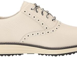 Cole Haan Women's Originalgrand Shortwing Golf Sneaker, Ivory/Black/Ivory, 8.5