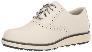 cole haan women's originalgrand shortwing golf sneaker, ivory/black/ivory, 8.5