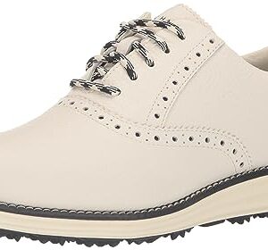 Cole Haan Women's Originalgrand Shortwing Golf Sneaker, Ivory/Black/Ivory, 8.5