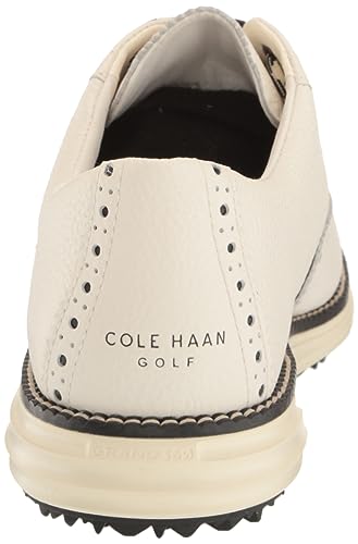 Cole Haan Women's Originalgrand Shortwing Golf Sneaker, Ivory/Black/Ivory, 8.5