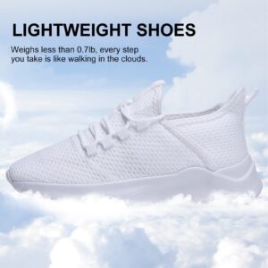 Oltyutc Womens Tennis Shoes Non Slip Running Shoes Lightweight Workout Gym Shoes Women Fashion Sneakers for Travel Work Walking White 7