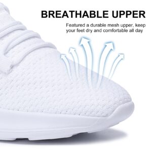 Oltyutc Womens Tennis Shoes Non Slip Running Shoes Lightweight Workout Gym Shoes Women Fashion Sneakers for Travel Work Walking White 7