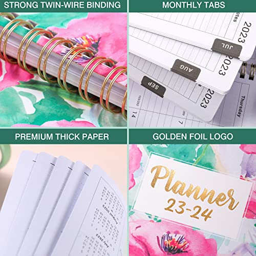 Planner 2023-2024 - July 2023-June 2024, Academic Planner 2023-2024, Weekly & Monthly Planner, 8" x 10", 2023-2024 Planner with Twin-Wire Binding, Thick Paper, Check Boxes, Printed Monthly Tabs,