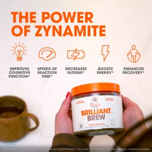 Genius Brilliant Brew, Coffee Alternative- Nootropic Adaptogen Mushroom Coffee Substitute, Natural Energy with No Jitters & Crash - 0 Sugar, No Preservatives or Artificial Flavors, Non-GMO & Soy-Free