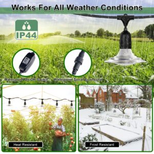 AOBMAXET Outdoor Grow Lights - String Grow Lights for Greenhouse, Waterproof Plant Growing Lights, UL Certified Greenhouse Grow Lights, Full Spectrum LED Grow Light Lamp for Veg Seedling Flower