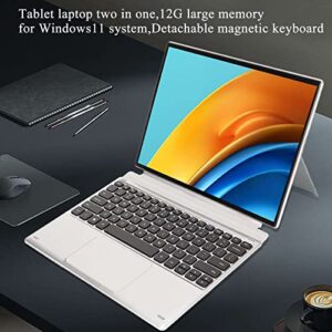 Yoidesu 2 in 1 Laptop, 12.3 IPS HD 3K Touch Screen Display, for J4125 Quad Core CPU, with Magnetic Keyboard, 2.4GHz/5GHz WiFi, 6000mah Battery, BT Laptop Computer for Win 11