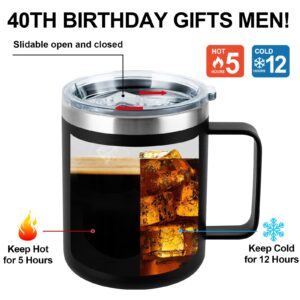 Lukisesy 40th Birthday Gifts Men, Funny 40 Year Old Gifts for Men Women 1983 40th Birthday Decorations for Men Women Christmas Gifts for Him Her Husband Wife Dad Mom Presents-12 OZ Mug