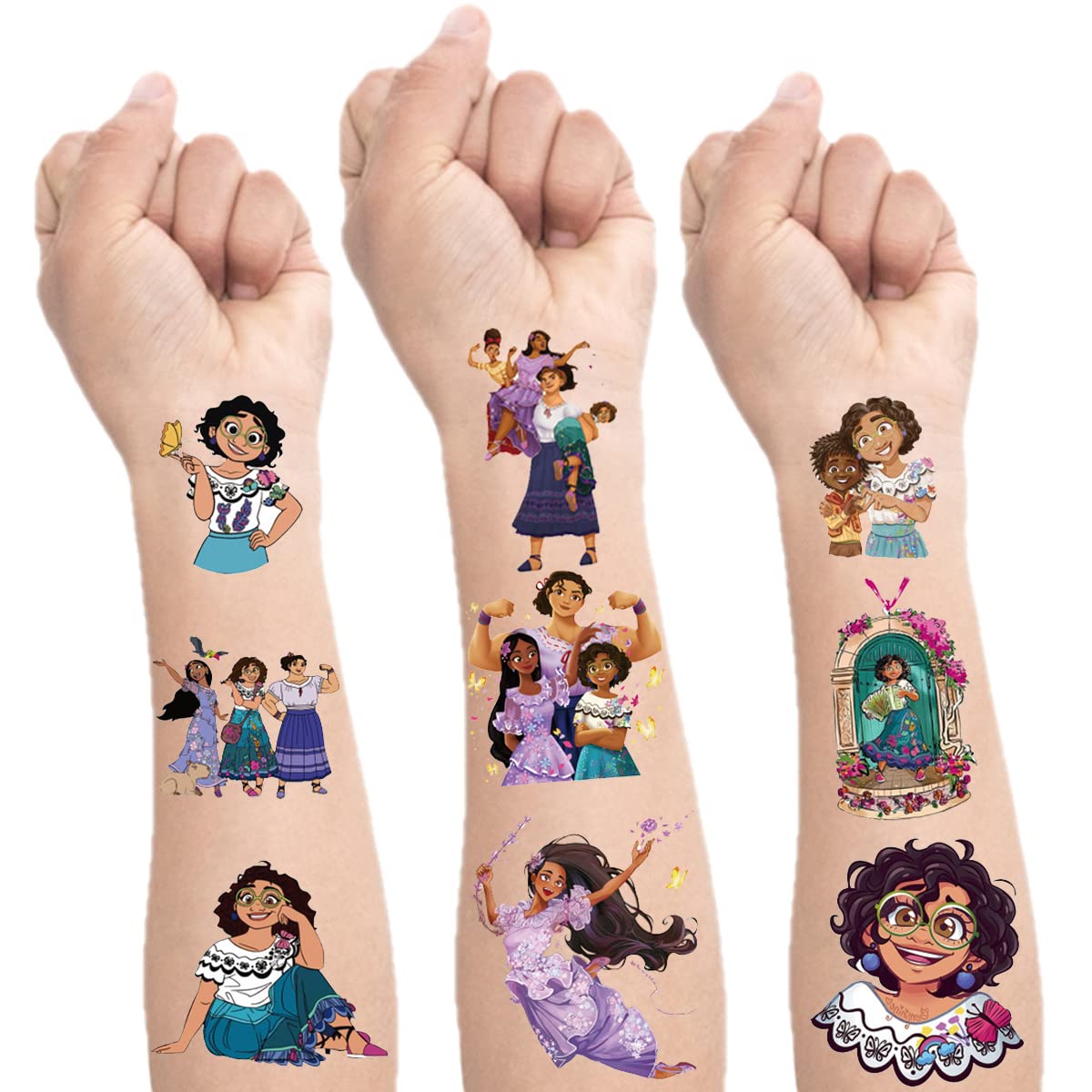 8 Sheets Temporary Tattoos Stickers For Encanto, Encanto Birthday Party Supplies Decorations Party Favors, Gifts for Boys Girls School Classroom Rewards