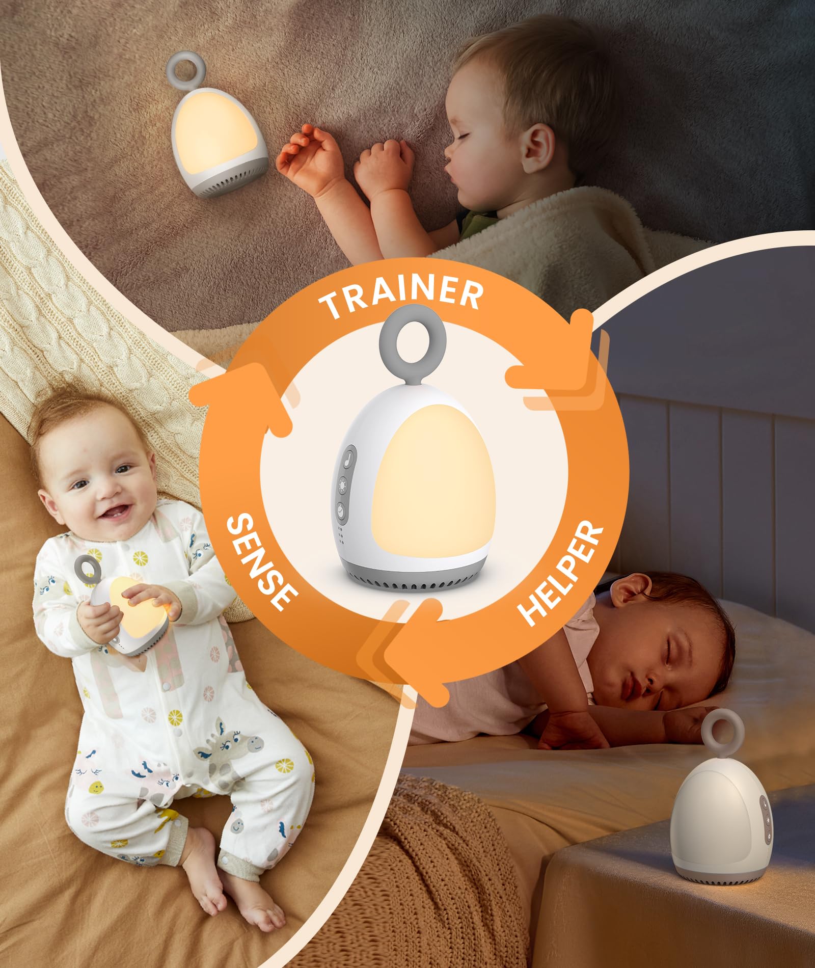 Dreamegg Baby Sound Machine, Portable Sound Machine for Sleeping with Night Light, Brown Noise, Lullaby, Child Lock, White Noise Machine Baby Sleep Soother for Home Travel Nursery Baby Registry Search