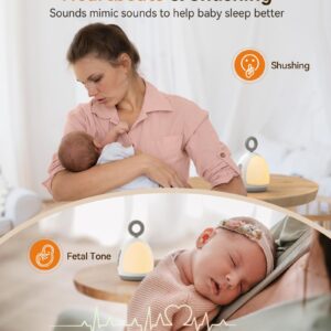 Dreamegg Baby Sound Machine, Portable Sound Machine for Sleeping with Night Light, Brown Noise, Lullaby, Child Lock, White Noise Machine Baby Sleep Soother for Home Travel Nursery Baby Registry Search