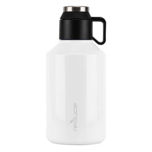 reduce dual-wall vacuum insulated dishwasher safe growler, 64 oz, white, lk1634000c