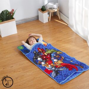 Baby Shark Super Soft Plush Toddler Quilted Nap Mat with Built in Blanket and Pillow, 20" Wx46 L