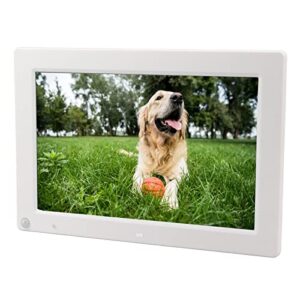 Electronic Photo Frame, 100‑240V Digital Photo Frame White Human Body Induction Image Preview with Bracket for Bedroom (US Plug)