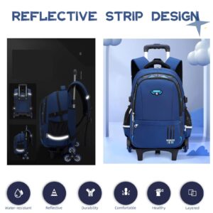 LANSHIYA Boys Rolling Backpack Elementary Middle School Students Bookbag with Wheel Teens Trolley Removable Schoolbag