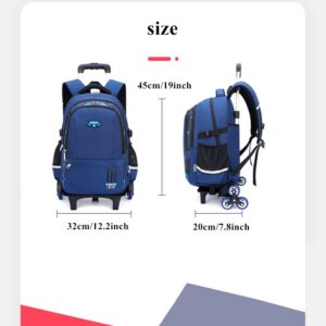 LANSHIYA Boys Rolling Backpack Elementary Middle School Students Bookbag with Wheel Teens Trolley Removable Schoolbag