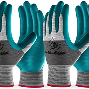 TOBEHIGHER Gardening Gloves - Gardening Gloves for Men and Women 6 Pair, Breathable Rubber Garden Gloves, Outdoor Protective Working Gloves for Raking, Weeding, Digging and Pruning